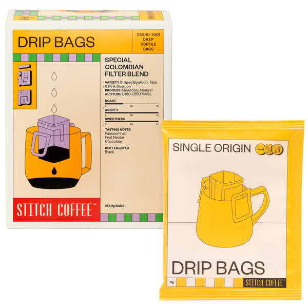 Drip Coffee Bags | Special Colombian Filter Blend | Stitch Coffee